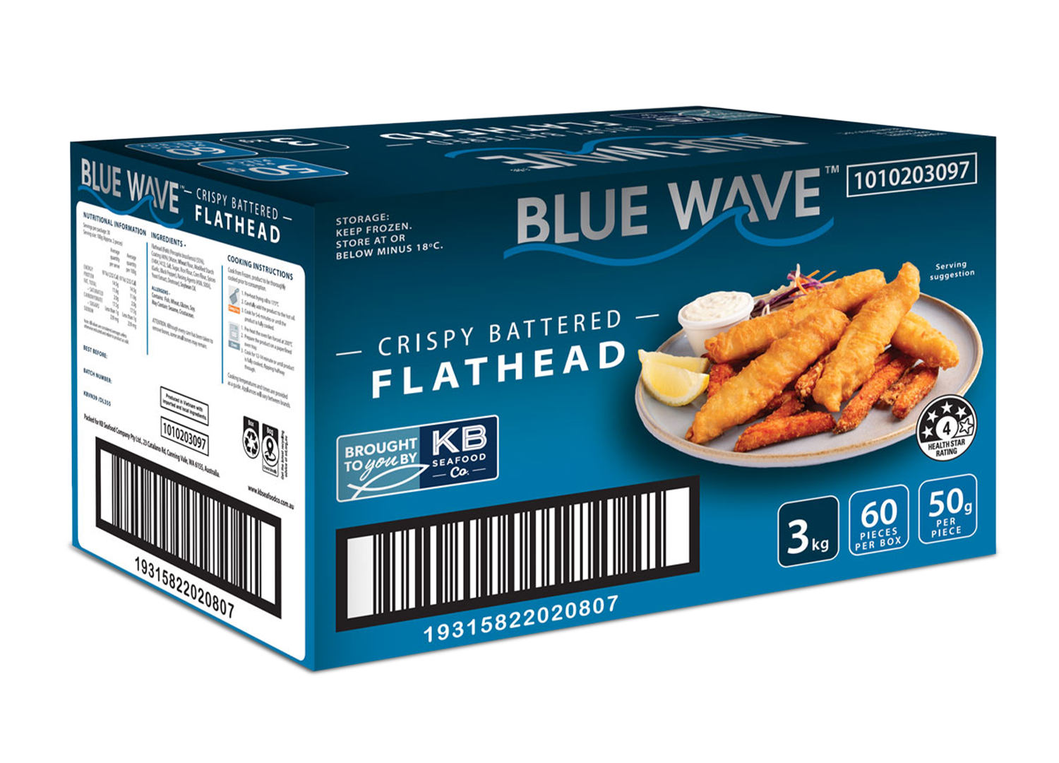 Blue Wave Crispy Battered Flathead - KB Blue Wave