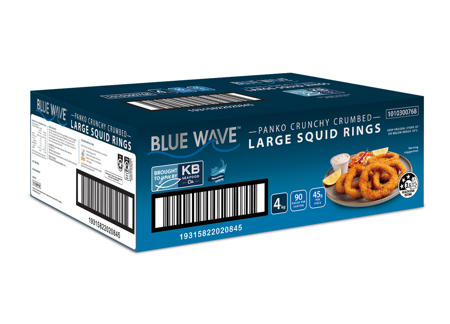 Blue Wave Panko Crunchy Crumbed Large Squid Rings - KB Blue Wave