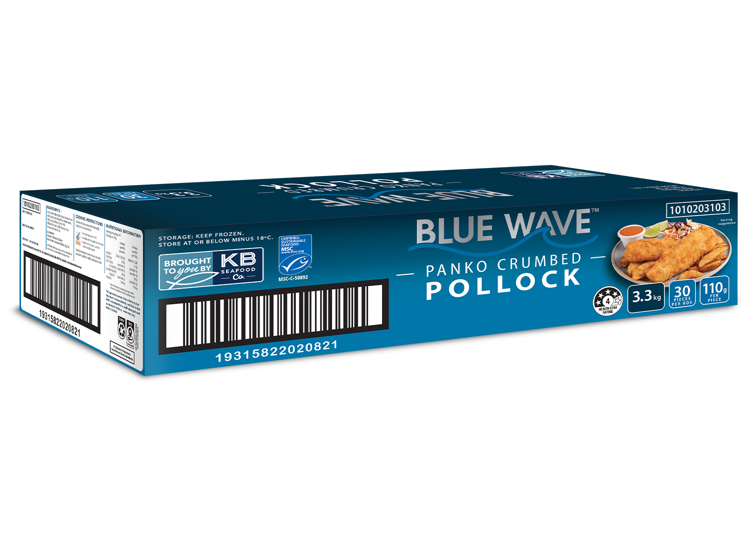 Blue Wave Panko Crumbed Pollock - KB Blue Wave