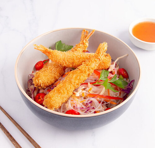 Crumbed Prawns with Vermicelli Noodle Salad - KB Blue Wave