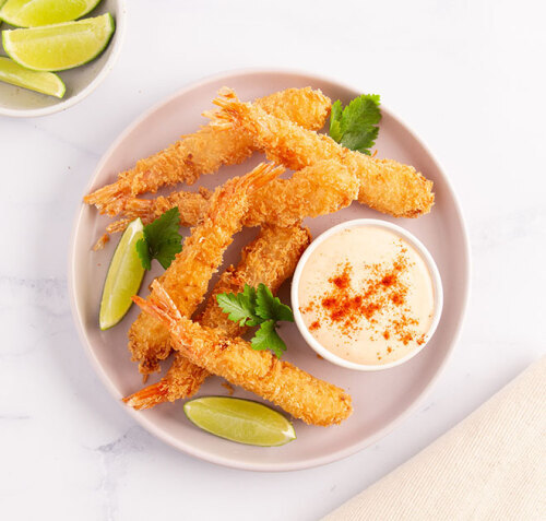 Crumbed Prawns with Garlic Chili Aioli - KB Blue Wave